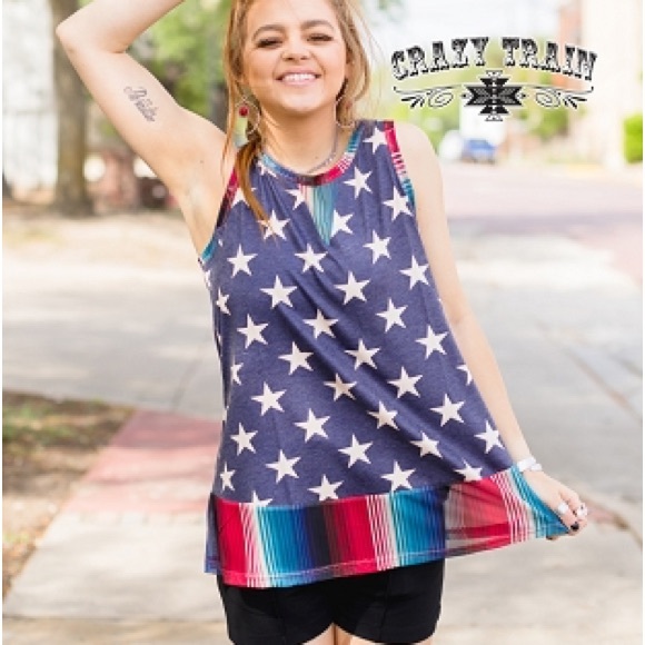 Crazy Train | Tops | Star Spangled Serape Small | Poshmark